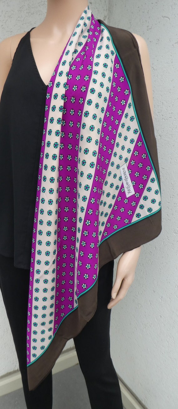 Vintage YSL - Retro Silk Square, Yves Saint Laurent, … - Gem