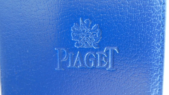 PIAGET, SWITZERLAND. Grained Blue Leather Card Holder… - Gem