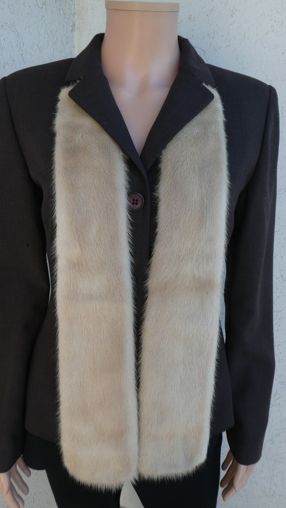 1950-60s BLOND MINK Fur Scarf - Light Golden Real Fur… - Gem
