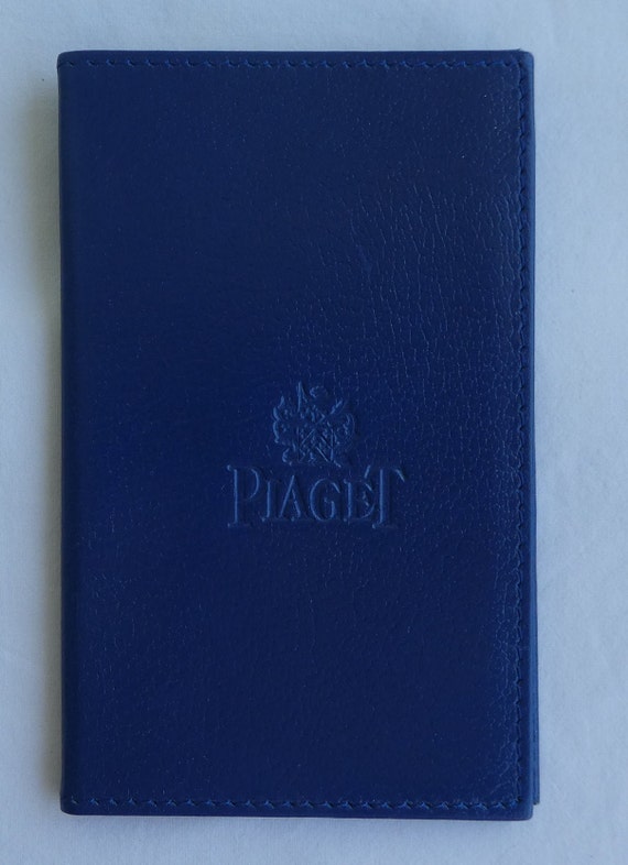 PIAGET, SWITZERLAND. Grained Blue Leather Card Holder… - Gem