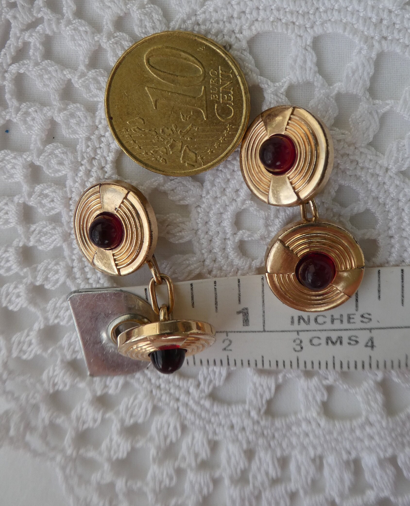 MURAT FRANCE Rose Gold Jewelled Cufflinks Vintage 1950s - Etsy