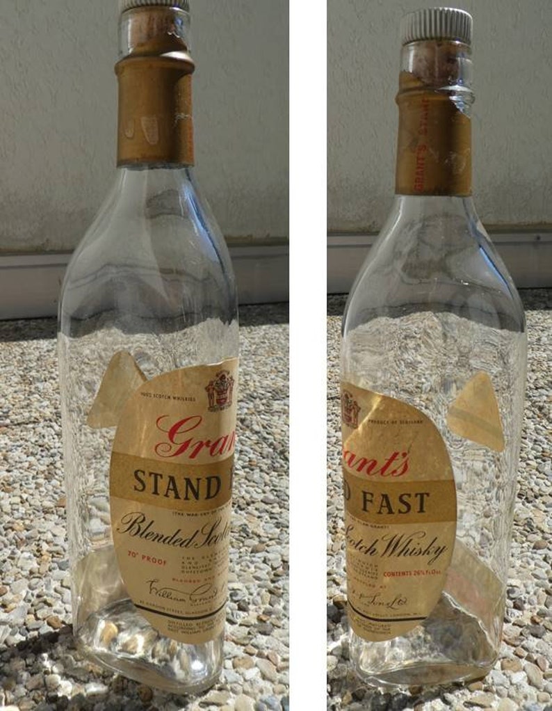 1957 GRANTS Stand Fast Original Whisky Bottle Triangular Whisky Bottle ...
