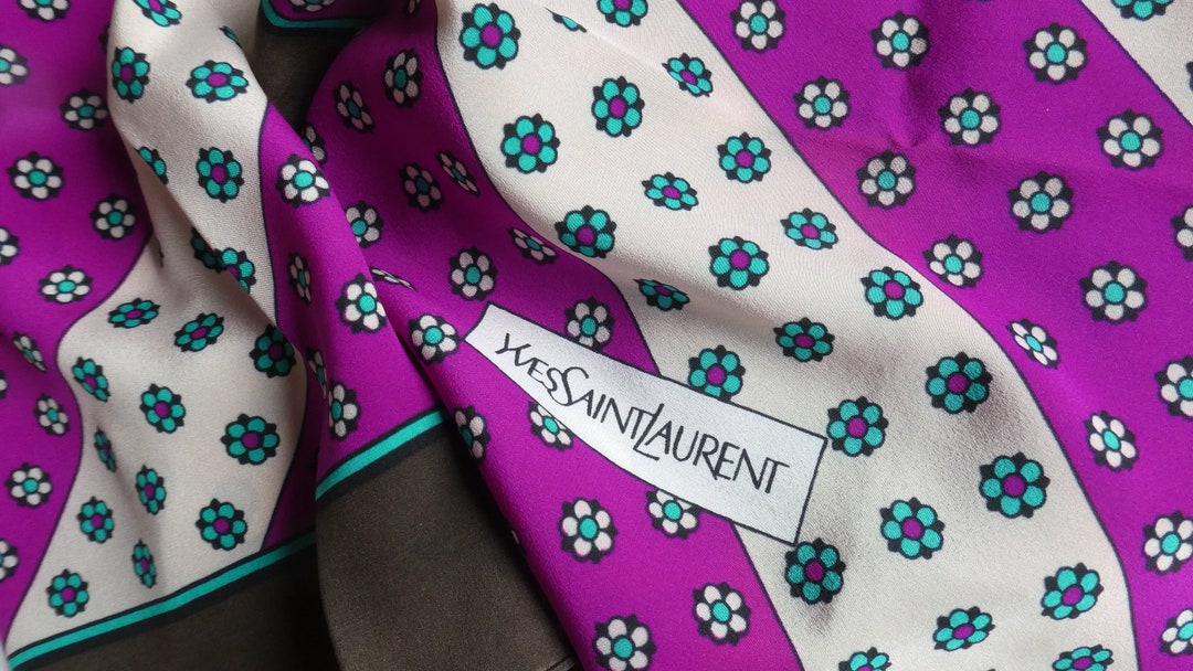 Vintage YSL Retro Silk Square, Yves Saint Laurent, Paris. Eye-catching ...