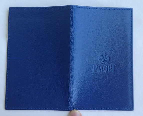 PIAGET, SWITZERLAND. Grained Blue Leather Card Holder… - Gem