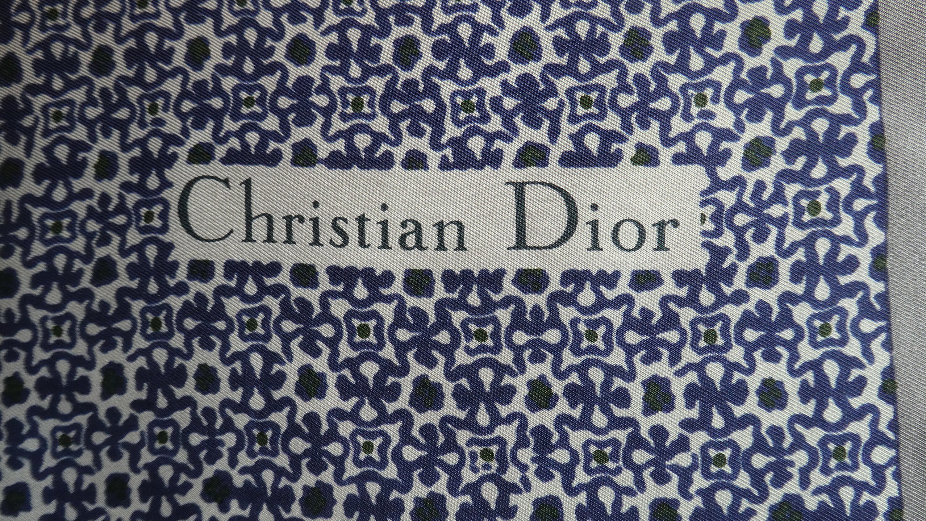 CHRISTIAN DIOR, Paris, Vintage Silk Square. Classy Motif, Hand Rolled ...