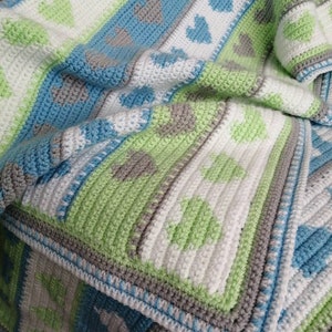 Tapestry Heart Crochet Blanket Pattern. - Etsy