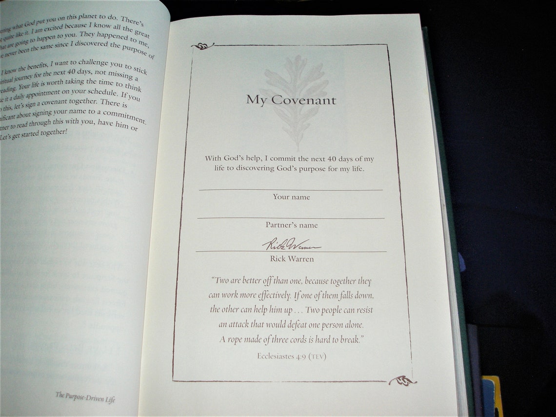 The PURPOSE DRIVEN LIFE Book and Journal by Rick Warren - Etsy