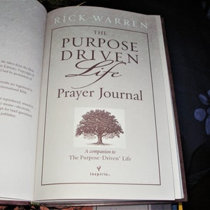 The PURPOSE DRIVEN LIFE Book and Journal by Rick Warren - Etsy