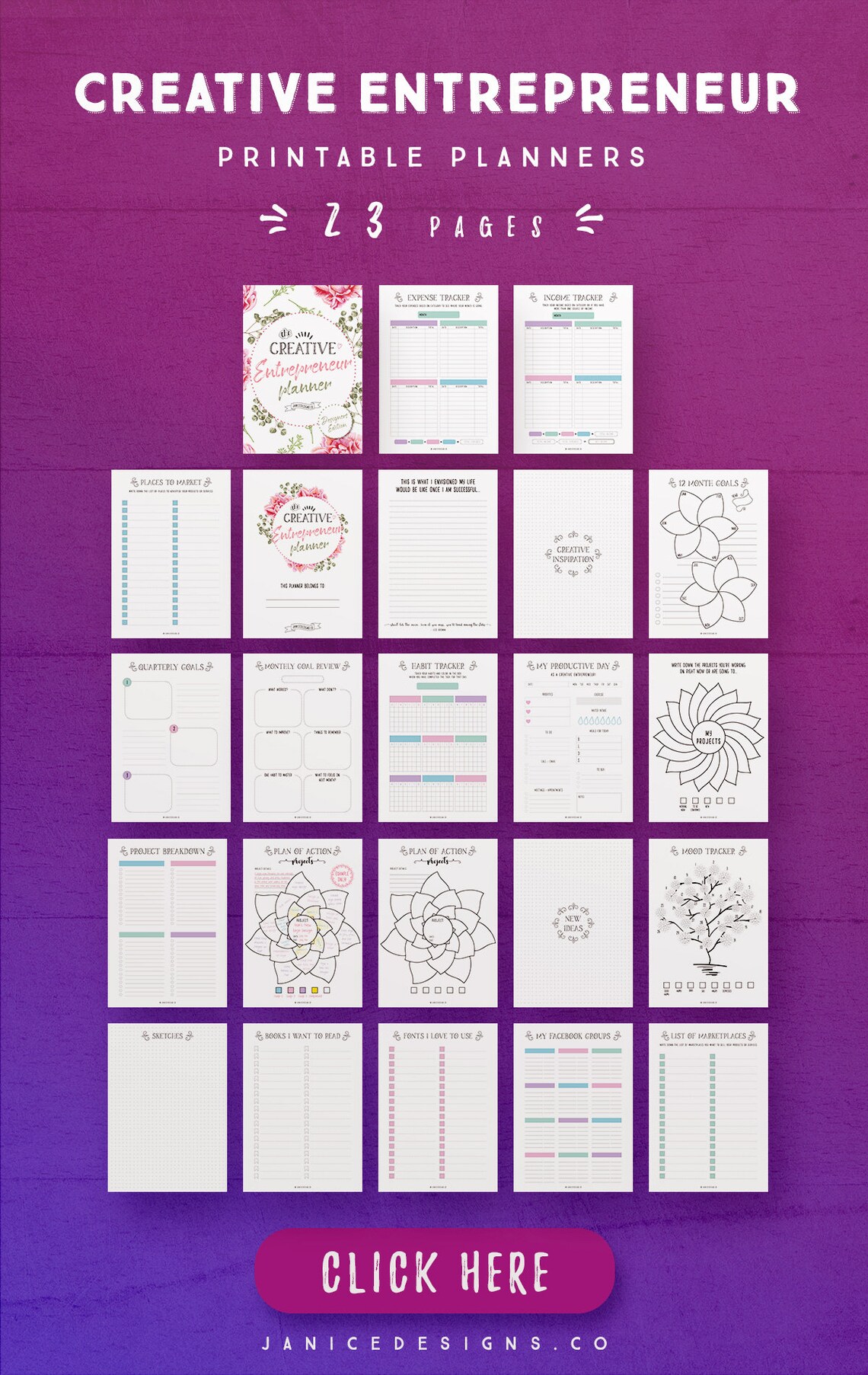 Entrepreneur Planner, Creative Entrepreneur Planner Printables ...