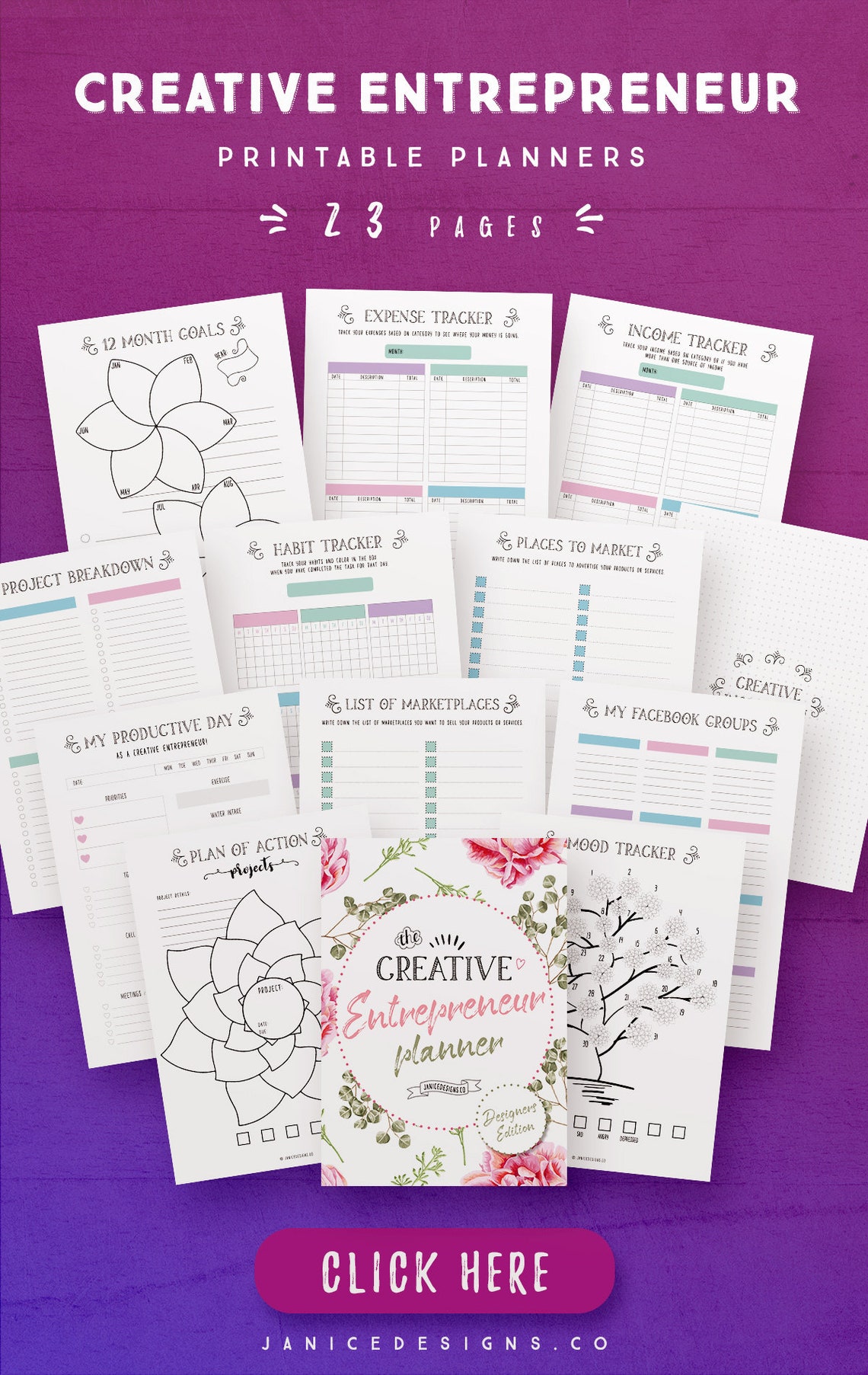 Entrepreneur Planner, Creative Entrepreneur Planner Printables ...