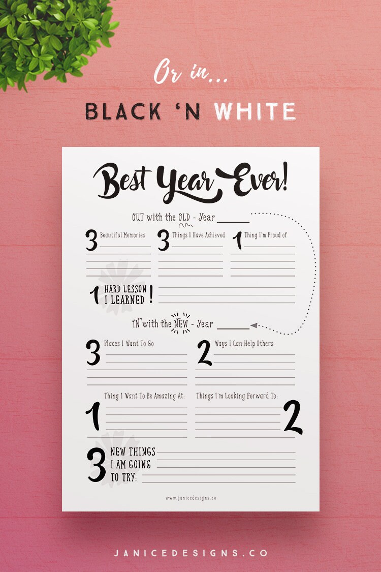 Self Reflection Planner: Best Year Ever Personal Reflection - Etsy UK