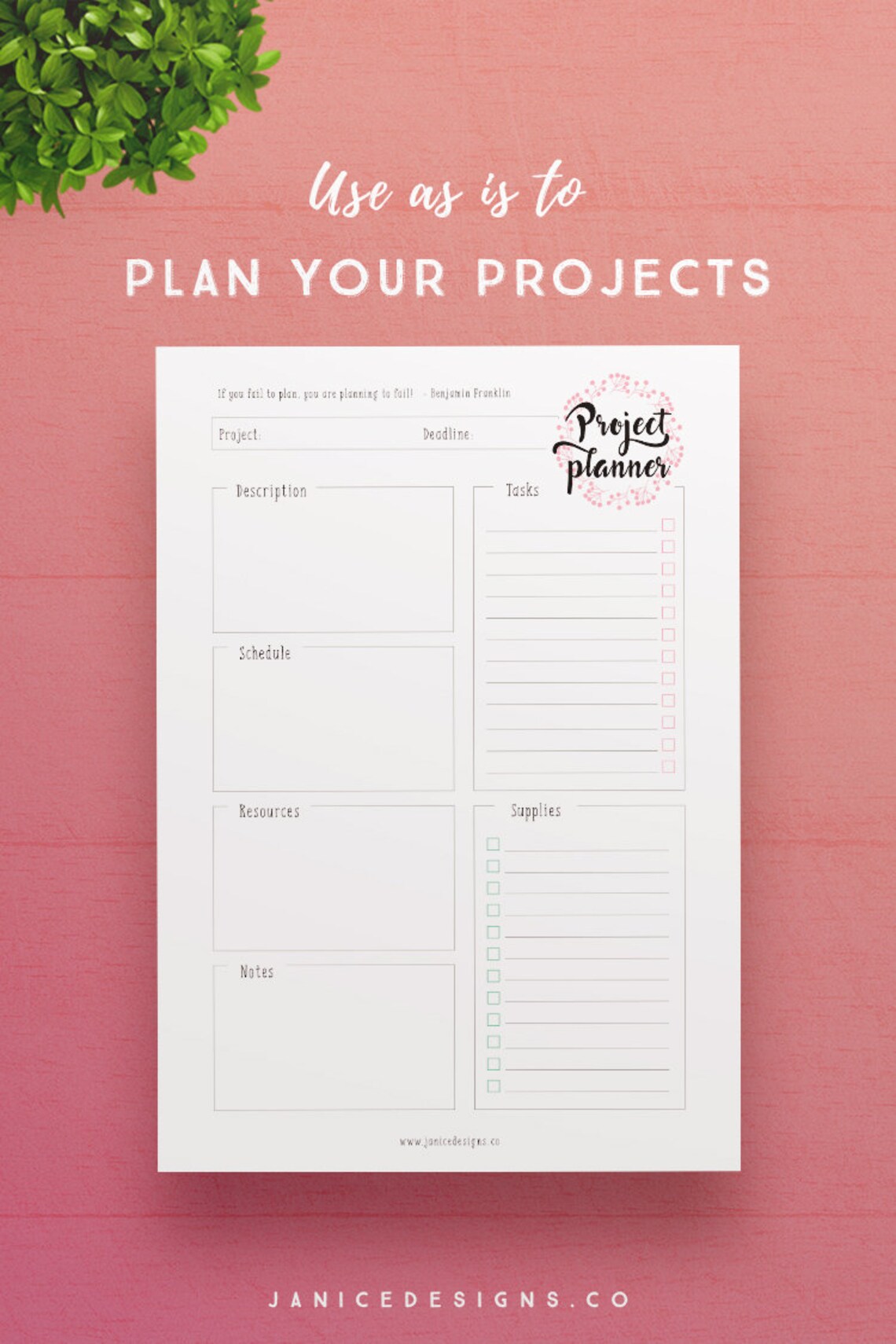 Project Planner: Productivity Planner, Project Management, Student ...