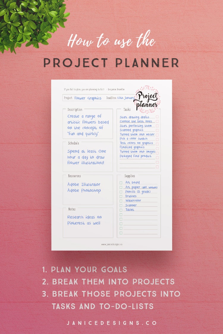 Project Planner: Productivity Planner, Project Management, Student ...