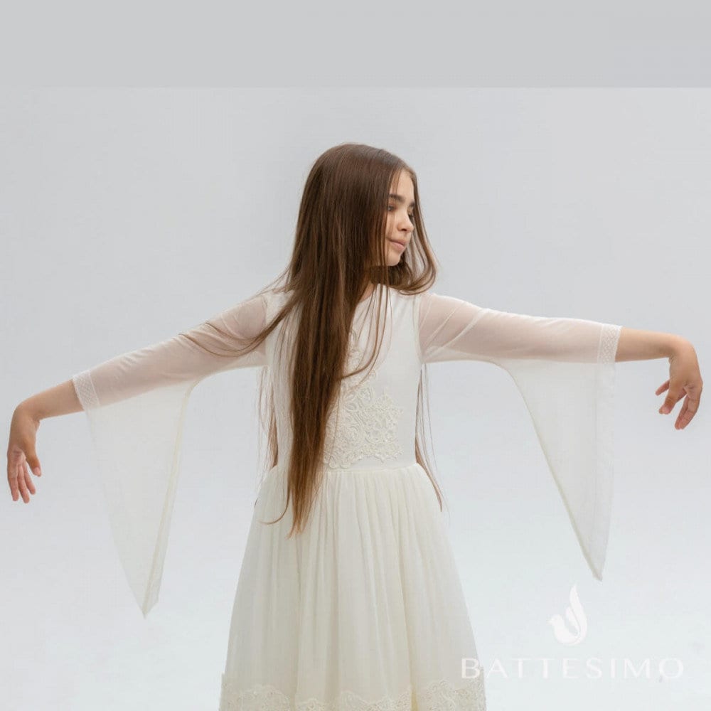 Lace Italian First Communion Dress & Matching Veil - Ivory Ball Gown - Etsy