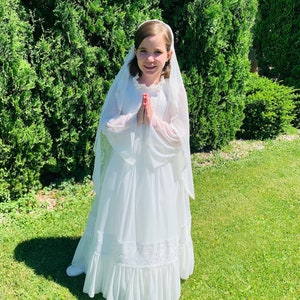 First Communion Dress and Veil | Holy Communion Dress | 1st Communion ...