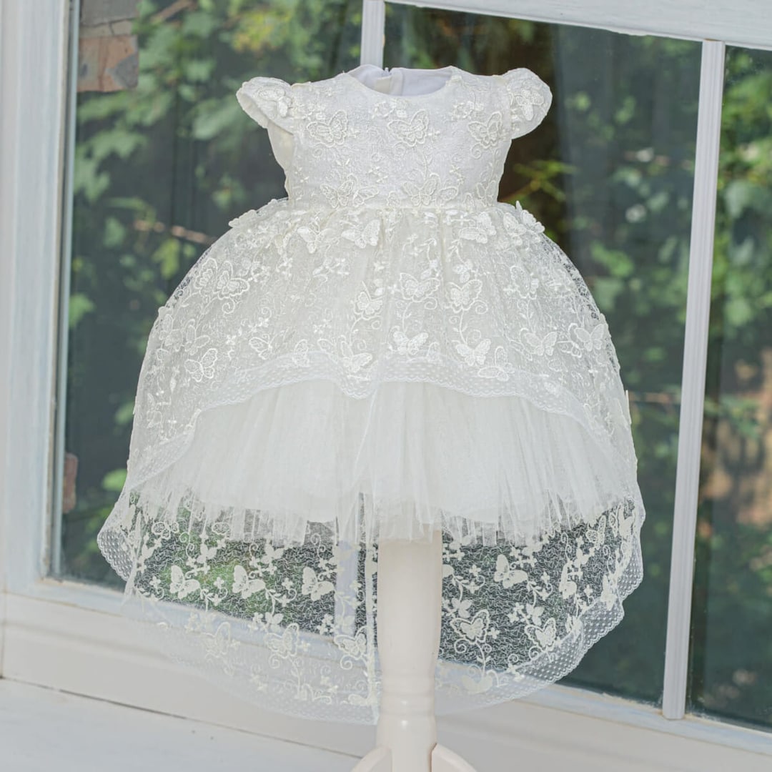 White Baptism Dress Baby Wedding Dress Baby First Birthday Dress