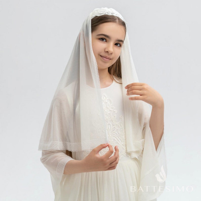 Catholic First Communion Dress & Matching Veil Holy - Etsy