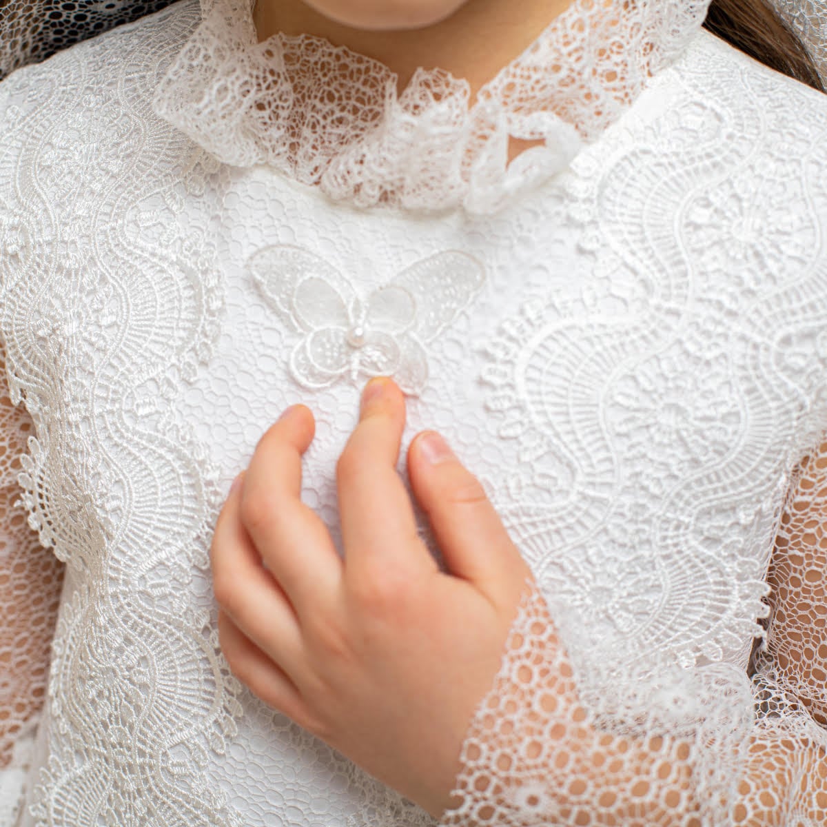 Long Sleeve First Communion Dress and Veil Holy Communion - Etsy
