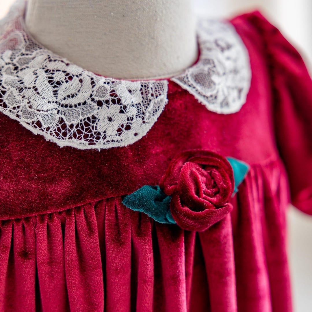 Red Velvet Christmas Dress: Baby Toddler Holiday Outfit With Headband ...