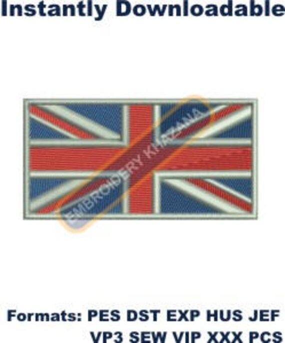 Union jack embroidery design instant download | Etsy