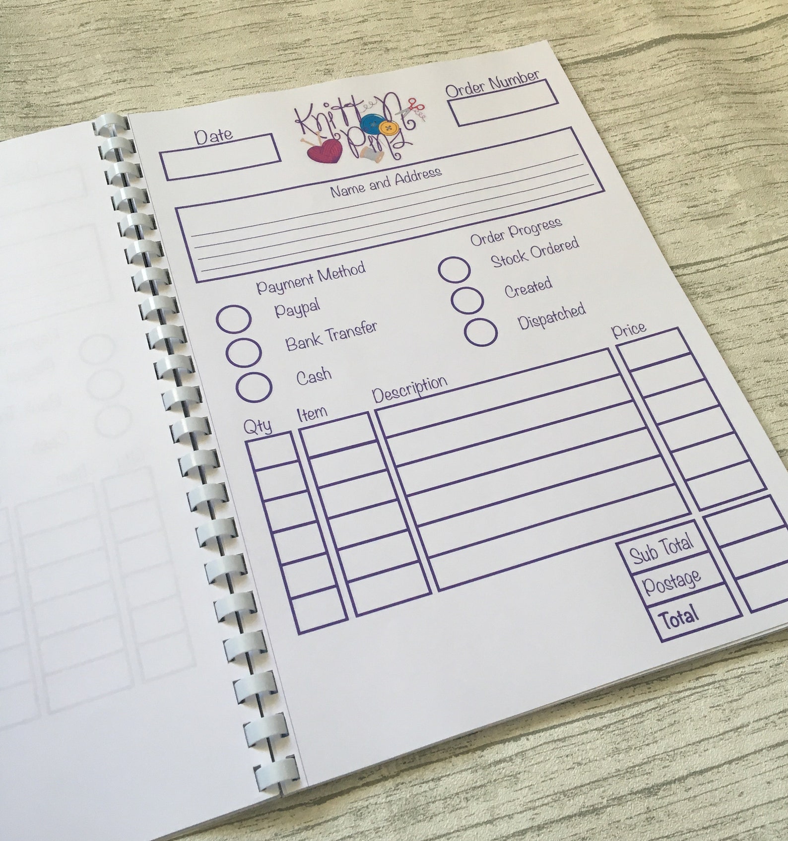 Order Book // Customised Order Book // Business Order Book // - Etsy UK