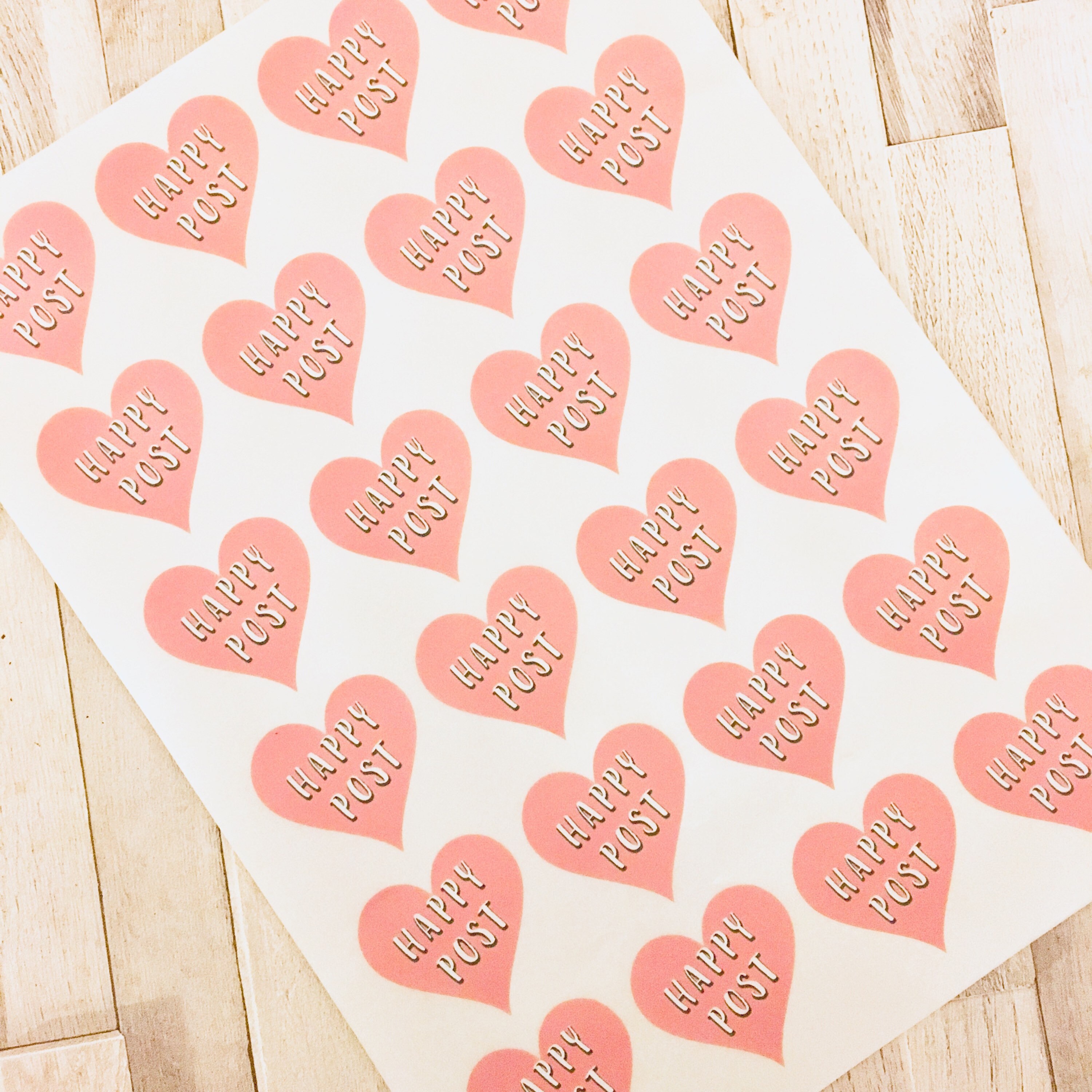 Happy Post Stickers // Happy Post Labels // Heart Stickers // - Etsy UK