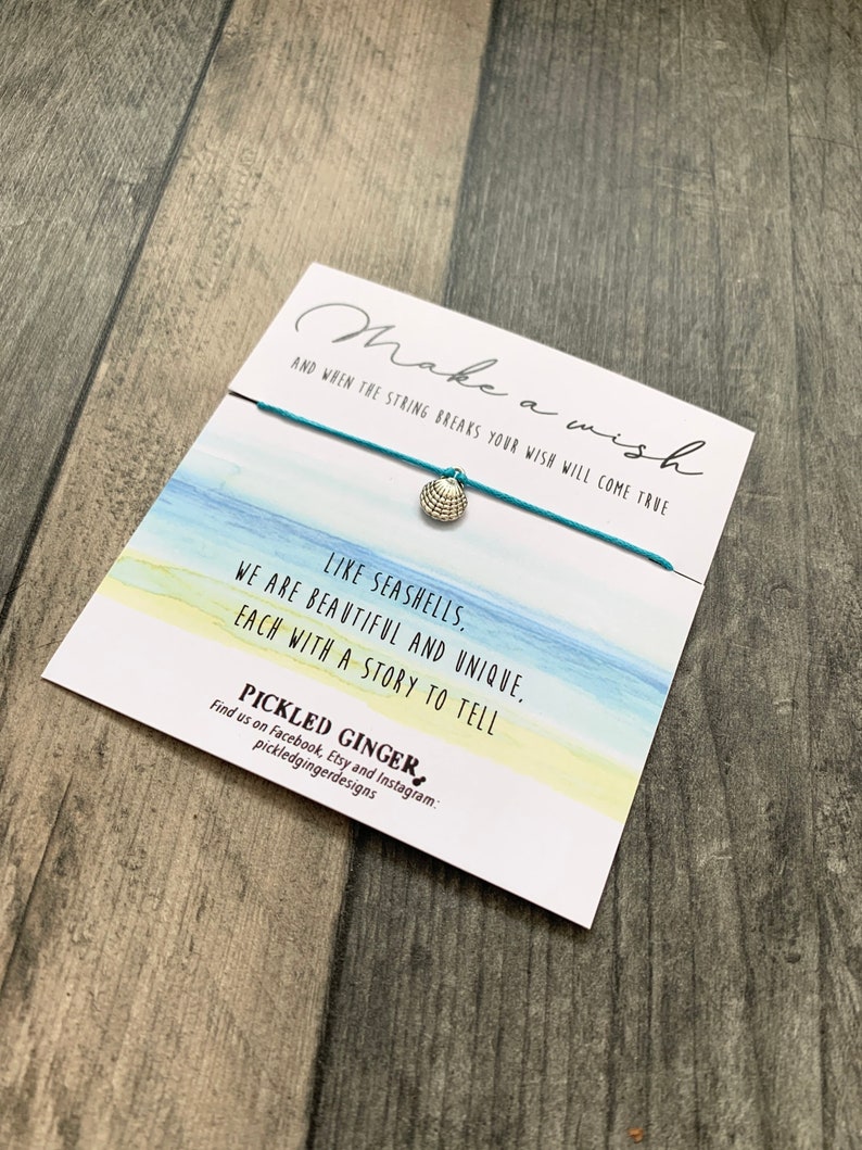 Shell Wish Bracelet // Seashell Wish Bracelet // Shell Charm | Etsy
