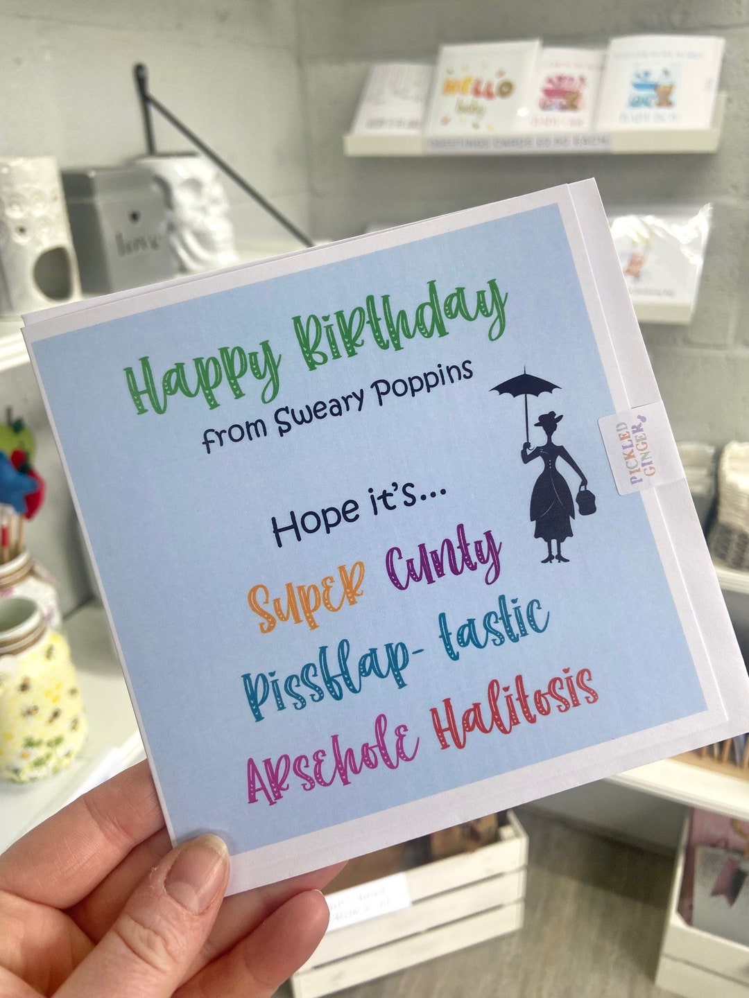 Sweary Poppins Birthday Card / Funny Birthday Card / Sweary Birthday ...