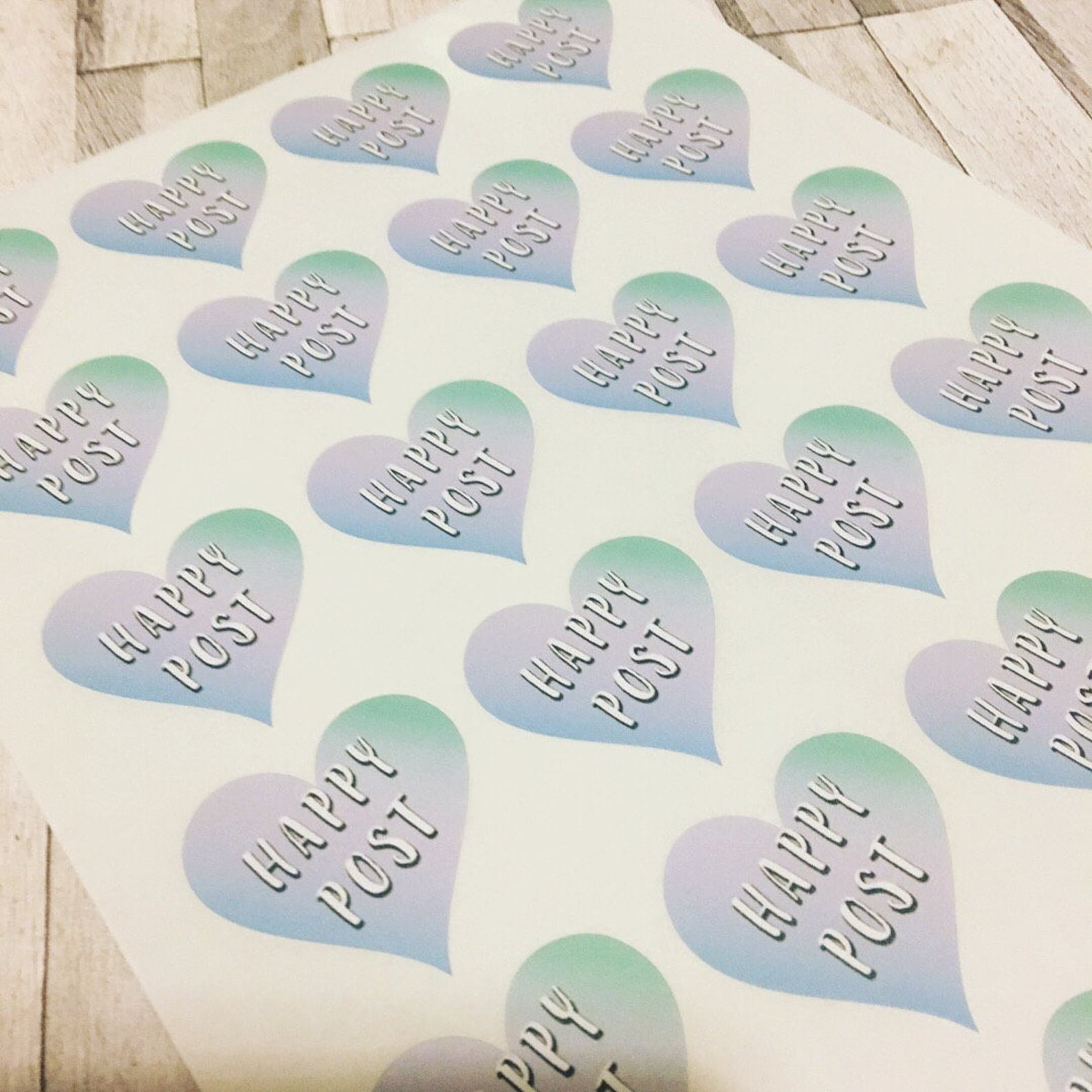Happy Post Stickers // Happy Post Labels // Heart Stickers // - Etsy UK