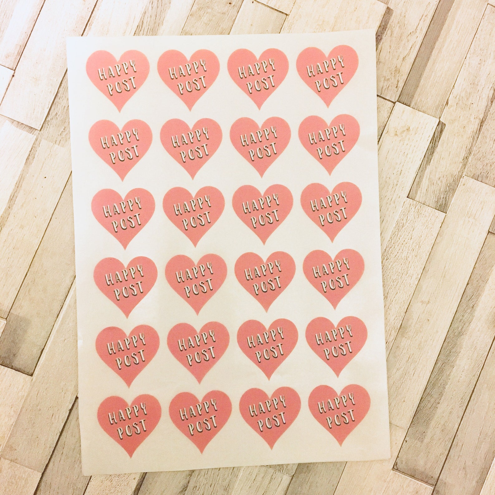 Happy Post Stickers // Happy Post Labels // Heart Stickers // - Etsy UK