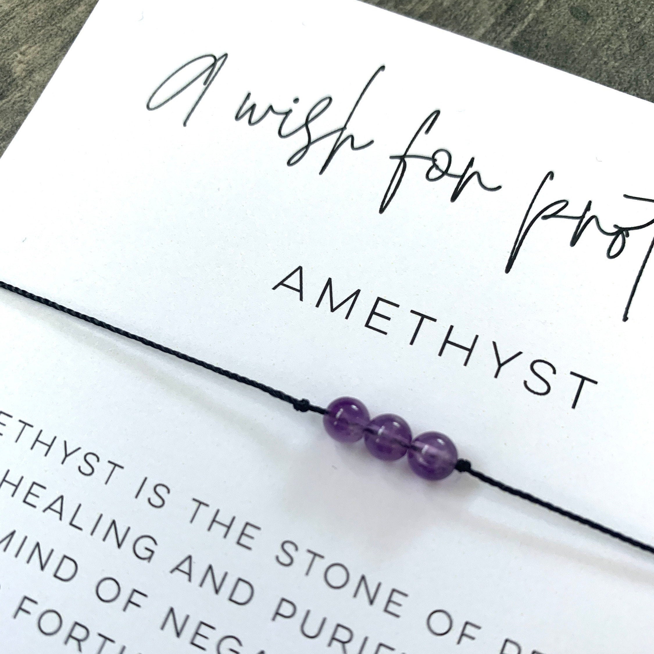 Amethyst Wish Bracelet / Crystal Wish Bracelet / Amethyst - Etsy UK