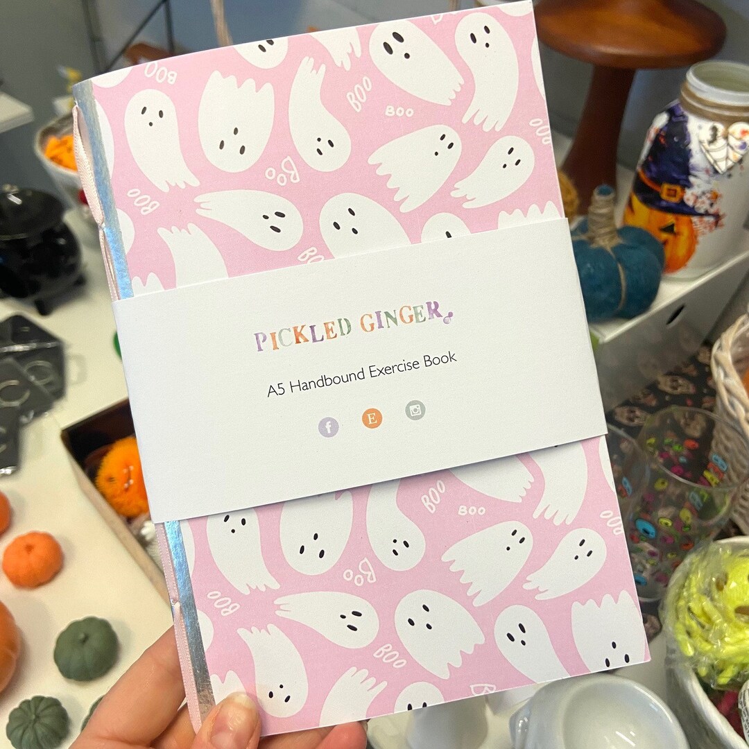 A5 Pale Pink Ghost Handbound Notebook / Handbound Notebook / Ghost ...