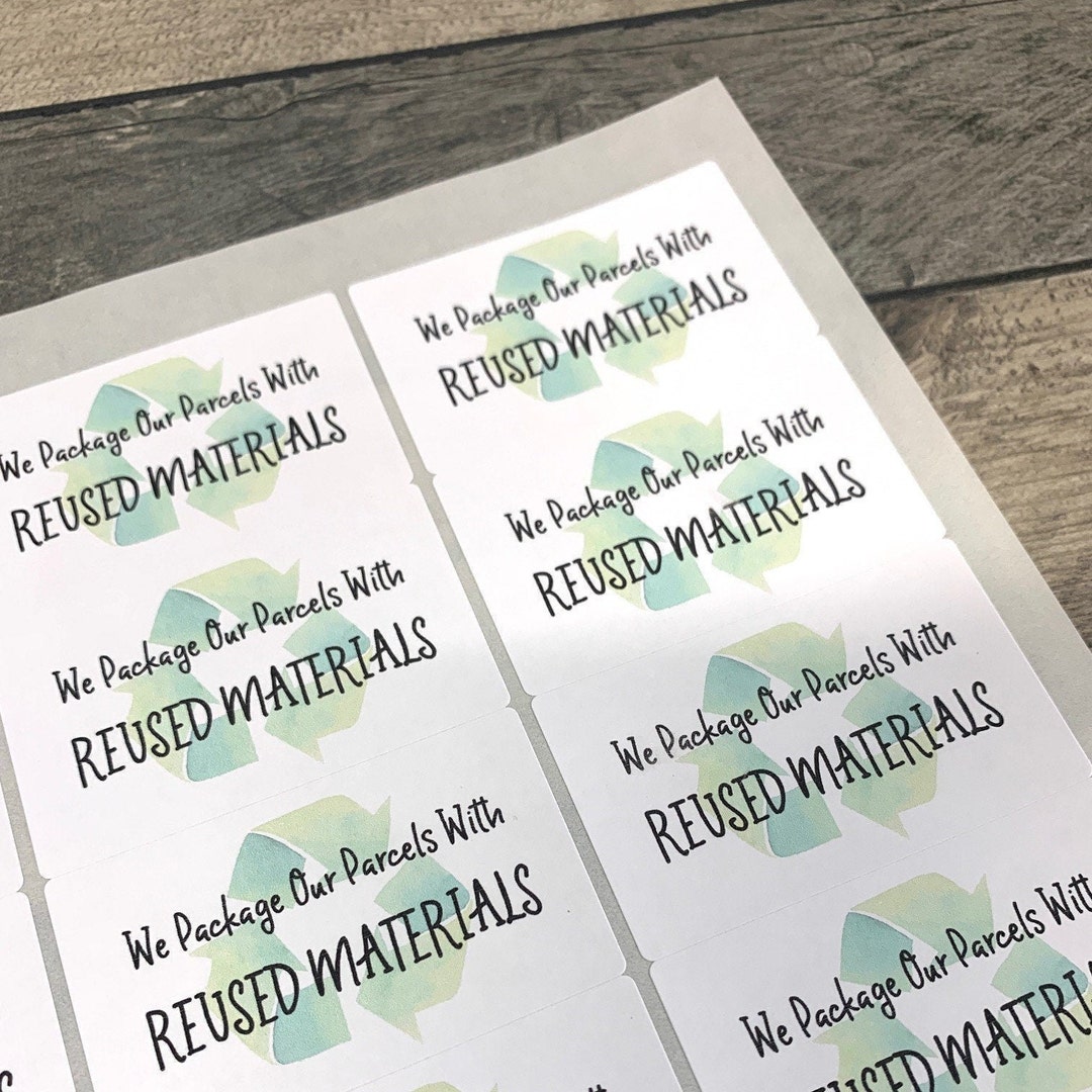 Reused Packaging Stickers / Recycled Packaging Stickers / Recycled ...