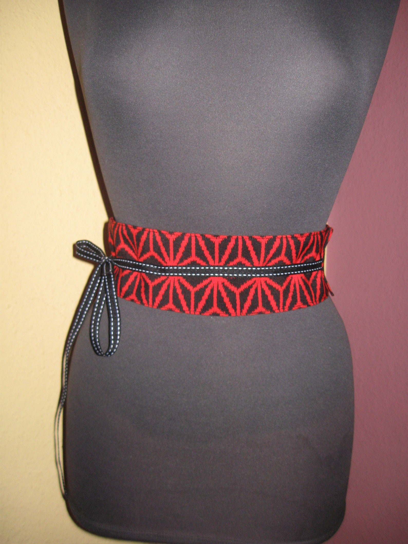 Belt, Wrap Belt, Kimono Fabric Belt, Wool Mix, Asanoha, Red (intense ...