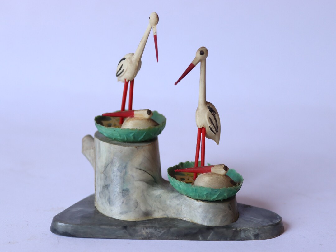Soviet Souvenir Stork, Wooden Table Souvenir Storks Nest, Storks Family ...