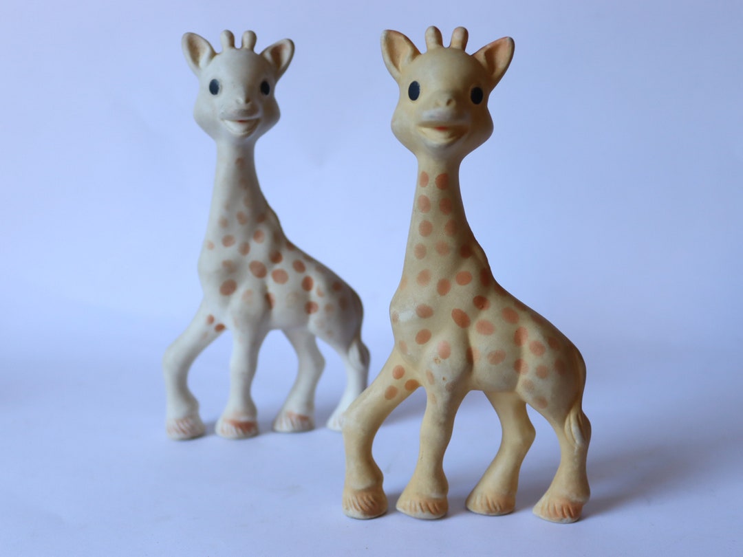 18 Cm Duet of Vintage Rubber Giraffe Toys, Rubber Toy, Doll, Old ...