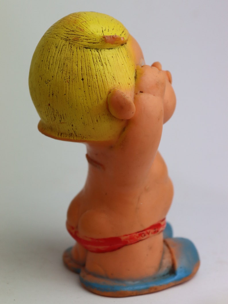 16 Cm Rare Vintage Rubber Toy Crying Toddler, Crybaby Child, Capricious ...