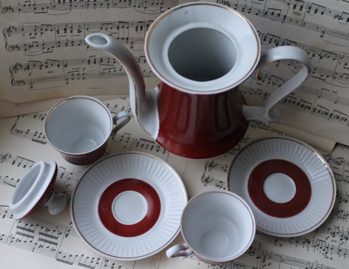 Soviet Coffee Set for 2 Persons Soviet Tea Set Soviet - Etsy