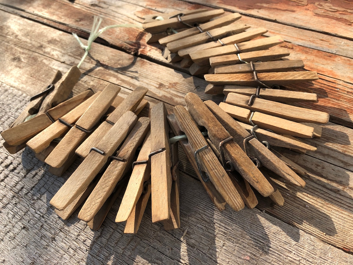 Set of 25 Wooden Clothes Clips. Wooden Clothes Clips. - Etsy