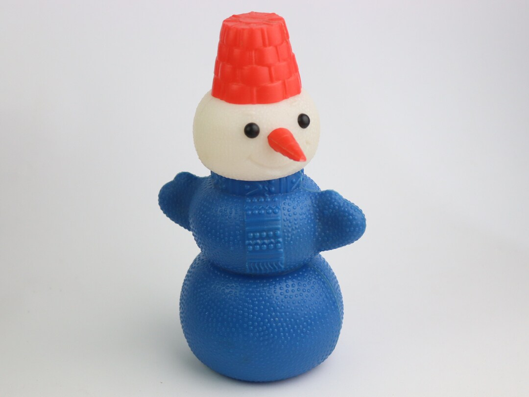 19 Cm Soviet Plastic Snowman. Funny Snowman. Christmas Tree. Vintage ...