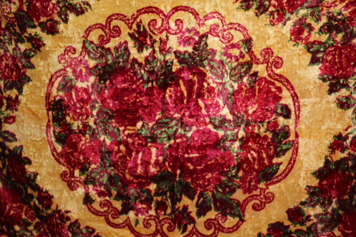 Soviet Plush Tablecloth Vintage Tablecloth Rustic Carpet | Etsy