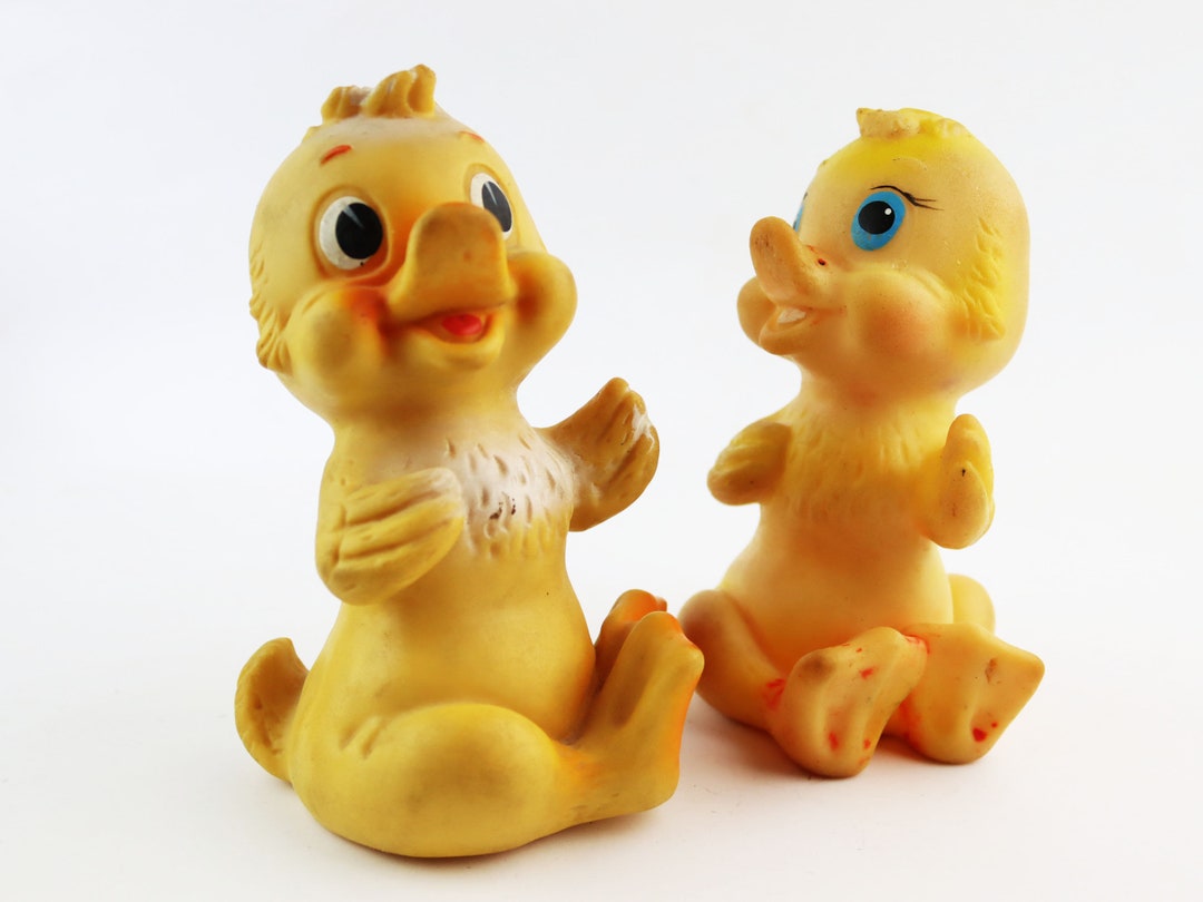 14 Cm Duet Soviet Rubber Duckling Toys, Vintage Duckling Toy, Chicken ...