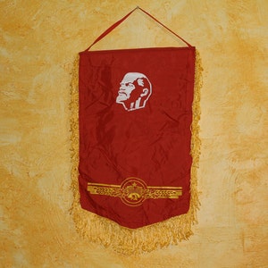 Vintage Soviet Flag Banner. Lenin Pennant . Banner USSR. Sport. Soviet ...