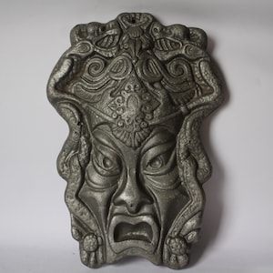 Vintage Metal Face Samurai. Soviet Decor. Vintage Metal Mask. Antique ...