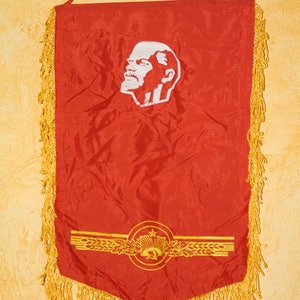 Vintage Soviet Flag Banner. Lenin Pennant . Banner USSR. Sport. Soviet ...