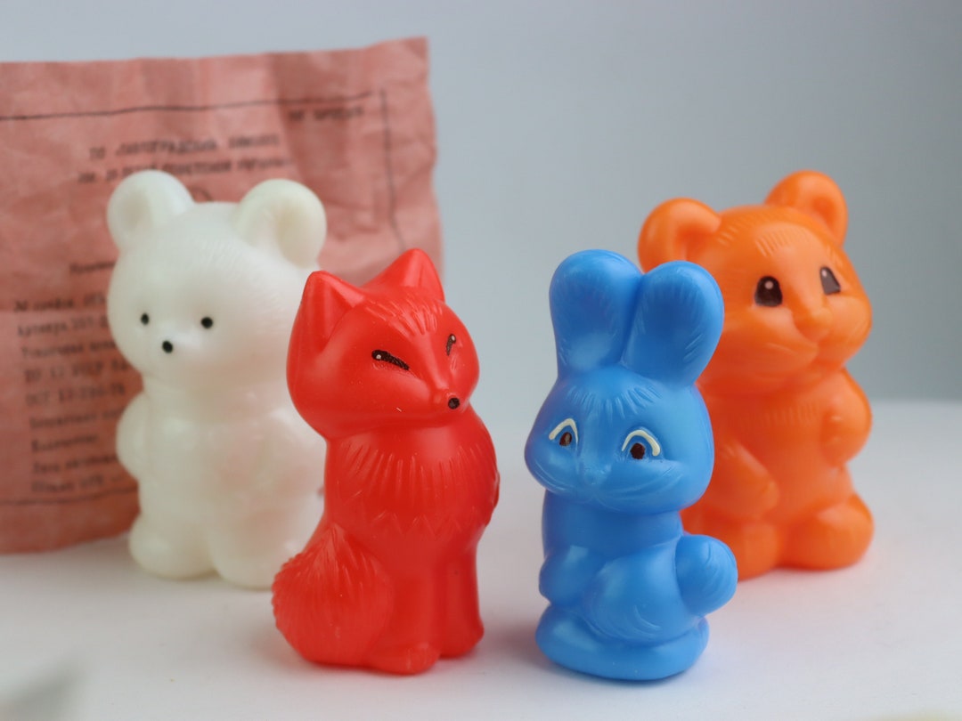 1989 New Soviet Plastic Toy Forest Animals Set, Forest Animals Set ...