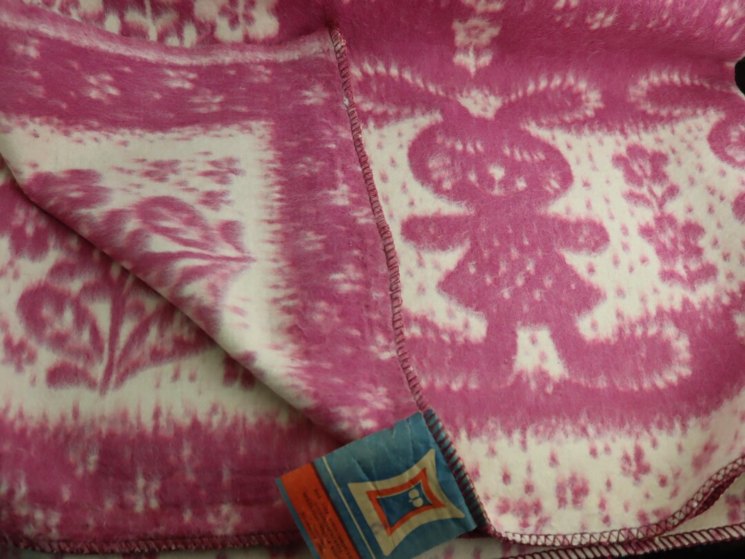 NEW 140x100 Cm Vintage Wool Cotton Blanket, Ussr Coverlet Soviet Heavy ...