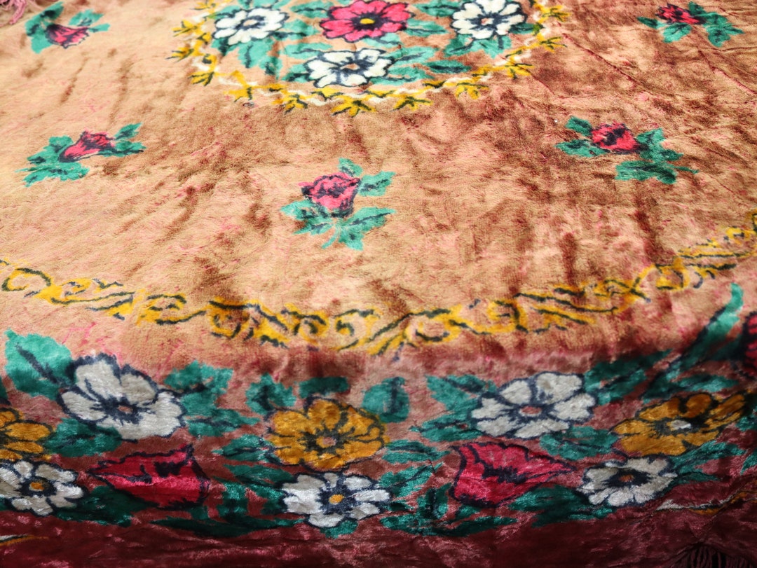 Soviet Plush Tablecloth, Vintage Tablecloth, Rustic Carpet, Vintage ...