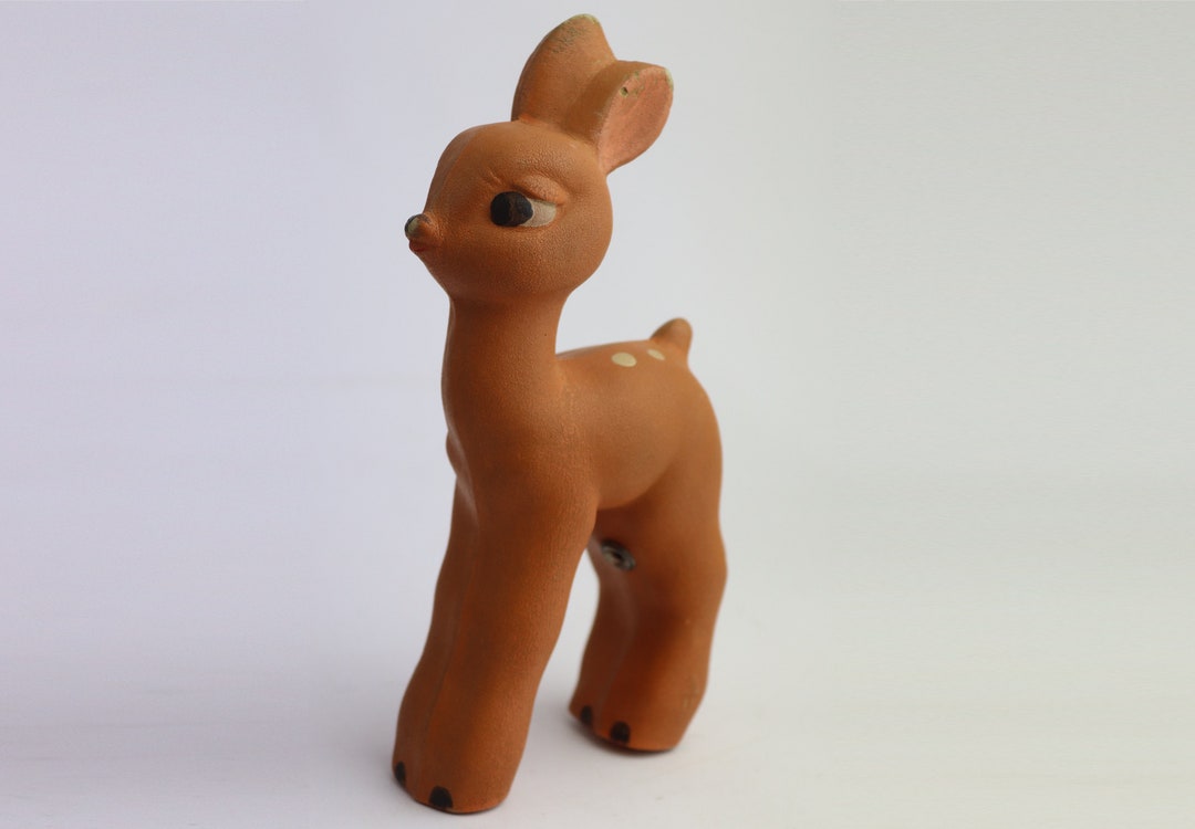 19 Cm Very Rare Soviet Rubber Fawn, Soviet Vintage Toy Deer, Roe Deer ...