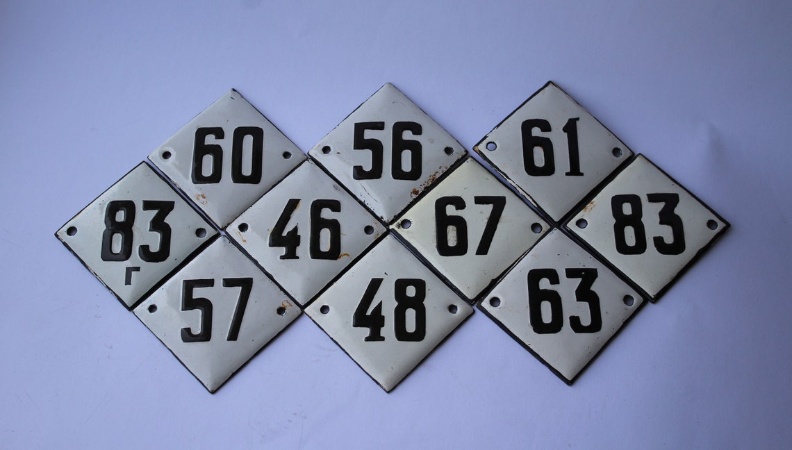 Soviet Enamel Apartment Sign, House Number Sign, Nameplate. Vintage ...
